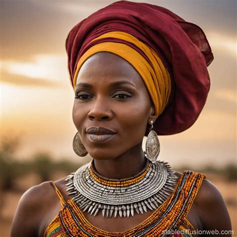 African Woman In Custom Attire Stable Diffusion Online