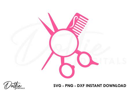 Hairdressing Comb And Scissors Svg Png Graphic By Dottiedigitals · Creative Fabrica