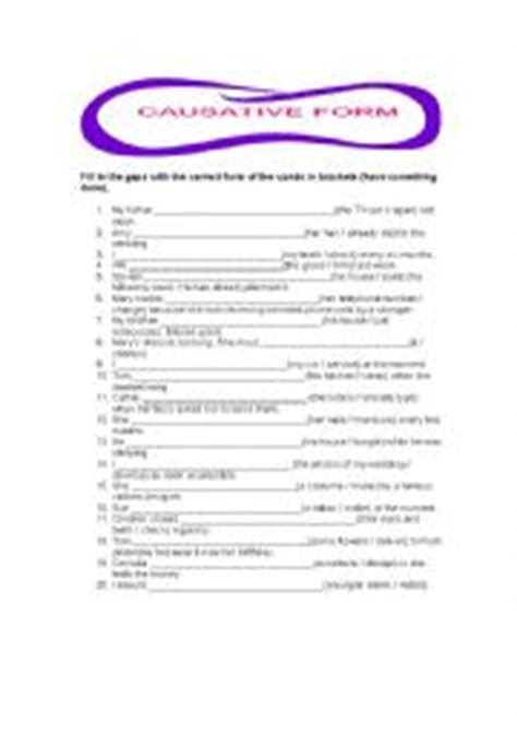 Causative Verbs Worksheets