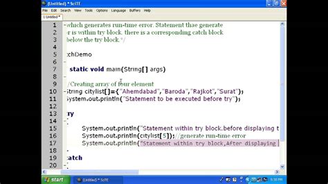 Try Catch Demo In Java Standard 12 Lesson 10 Youtube