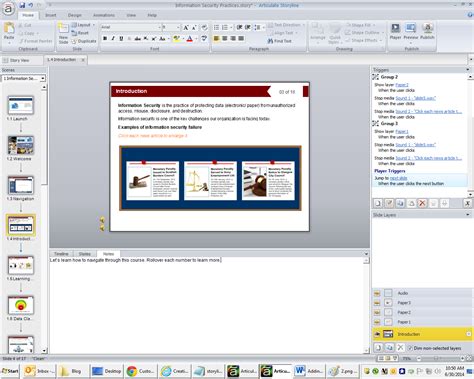 Articulate Storyline Displaying Notes Pane In Specific Slides