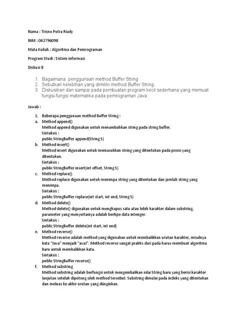 Diskusi 8 Algoritma Dan Pemrograman Pdf