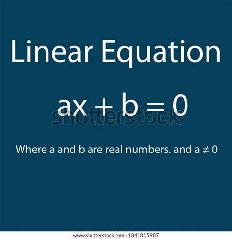 Linear Equation One Variable Stock Vector Royalty Free 1841815987 Shutterstock