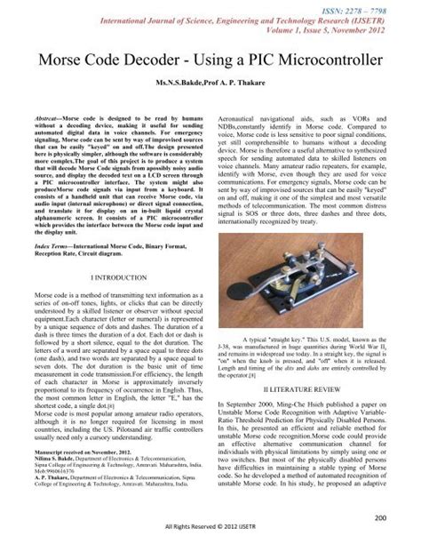 morse code decoder using a pic microcontroller international