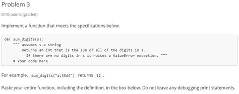 Solved Problem 3 010 Points Graded Implement A Function