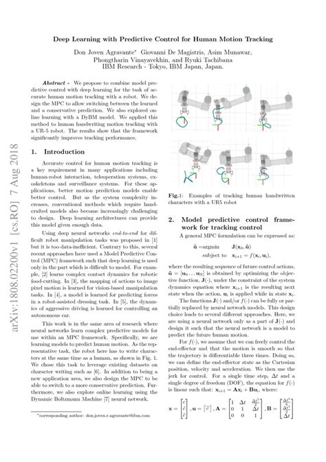 Deep Learning With Predictive Control For Human Motion Tracking Deepai