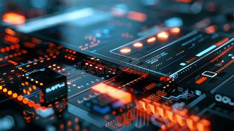 Modern Sound Equipment Close Up Of Beautifully Illuminated Buttonsequalizers And Indicators Of