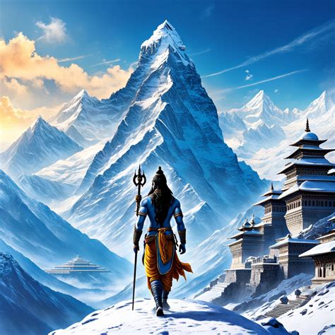 A Picture Of Lord Shiva Waling On Himalayas Towards A Palace By Divya Dutt Sharma Playground