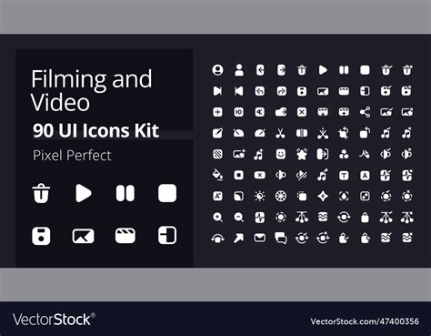 Video Production White Pixel Perfect Solid Ui Vector Image