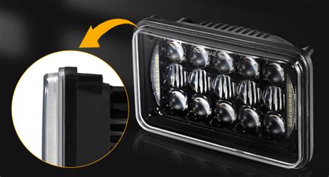 Auxbeam 4x6 Led Headlights Rectangular Headlamps Hilo