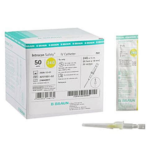 Iv Catheter 24 G X 34 B Braun Introcan Safety Iv Catheter — Mountainside Medical