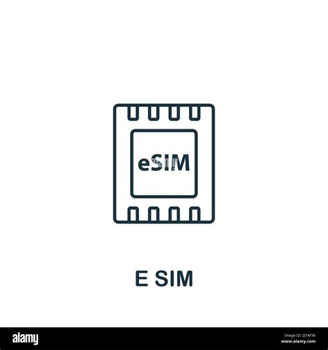E Sim Icon Line Simple Icon For Templates Web Design And Infographics