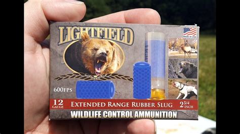 Lightfield Extended Range Rubber Slug Wildlife Control 12ga Ammunition