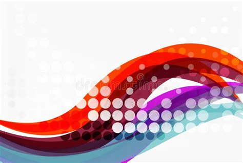 Color Overlapping Wave Stripes Abstract Background Stock Illustration