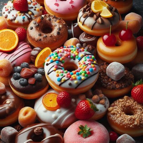 Premium Photo Colorful Donuts