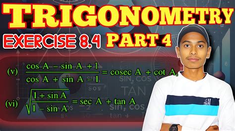 Trigonometry Proved Question Class 10th Exercise 84 Part 4 Youtube