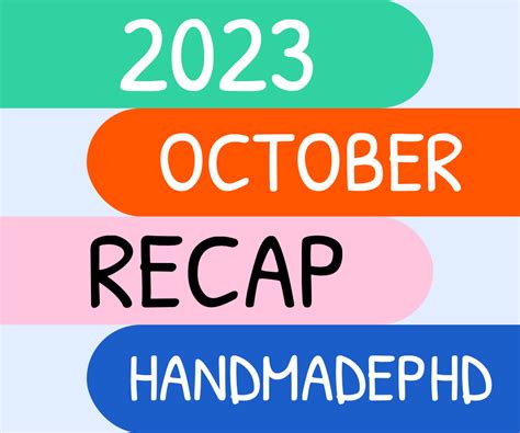 2023 october recap handmadephd