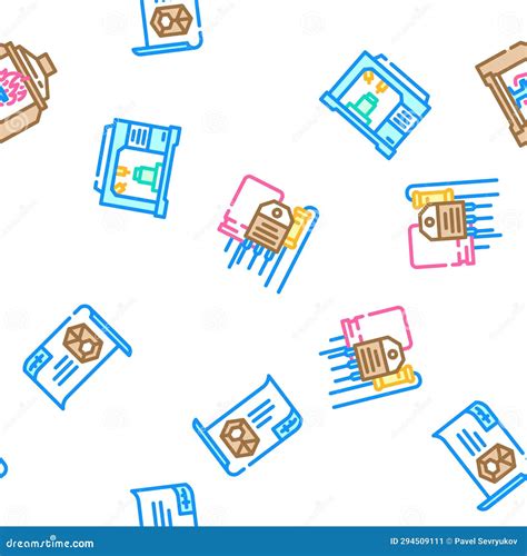 Manufacturing Factory Production Vector Seamless Pattern Stock Vector Illustration Of