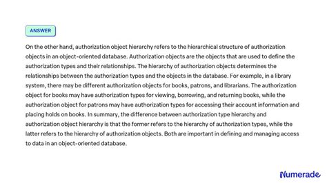 Solved Object Oriented Database Question What Is The Difference