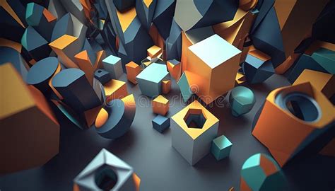 Dynamic Background Of Geometric Shapes Arranged In An Intriguing