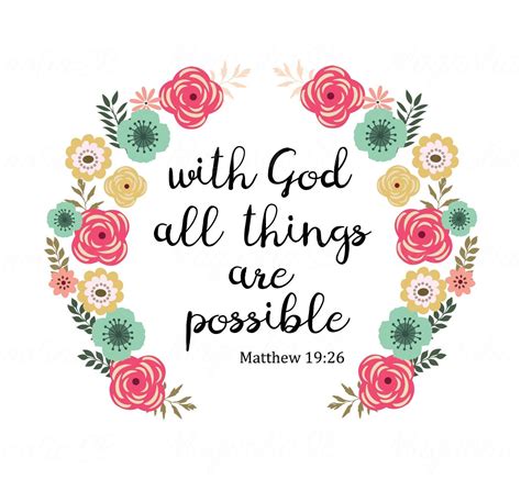 Floral Bible Verse Clip Art Christian Scrapbooking Digital Download