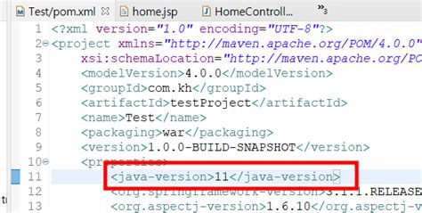 Spring 자바 버전 설정 초기 설정 수정