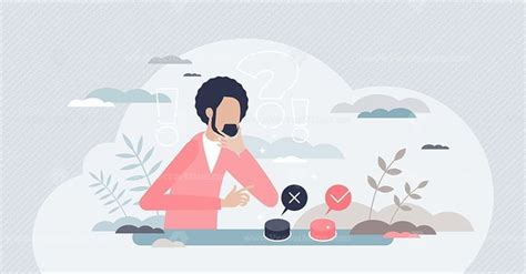 Choice Buttons As Choose One Option And Make Decision Tiny Person Concept Vectormine