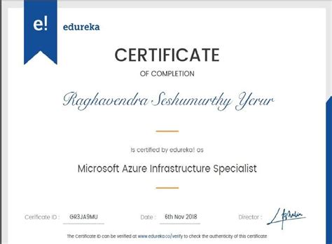 Raghavendra Seshumurthy On Linkedin Completed Azure Cloud Certificate