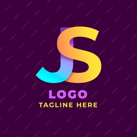 Modelo De Logotipo Js Monograma Gradiente Vetor Grátis