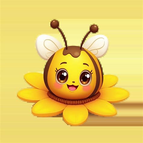 Cute Bee In A Flower Freepngzone