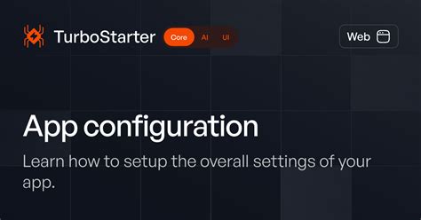 App Configuration Configuration Web Turbostarter