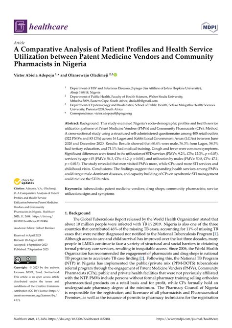 Pdf A Comparative Analysis Of Patient Profiles And Health Service