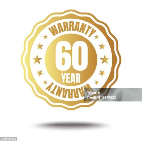 황금 방패와 황금 리본이 있는 60년 보증 로고 벡터 일러스트 레이 션 개념에 대한 스톡 벡터 아트 및 기타 이미지 개념 개념과 주제 고객 Istock