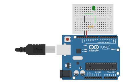 Circuit Design Accensione Di Un Led Tinkercad