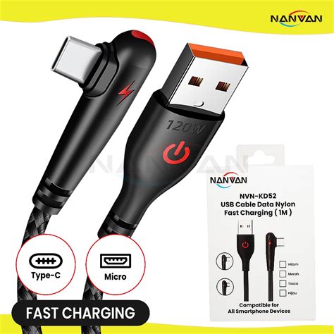 Jual Nanvan Nvn Kd Kabel Data Charger Gaming L Siku Nylon Usb Micro Usb Type C Fast Charging