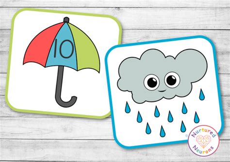 Raindrop Counting Game A Preschool Number Matching Activity