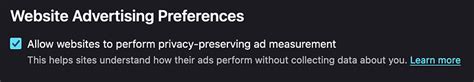 Suggest Disabling Privacy Preserving Ad Measurement On Firefox Site Development Privacy