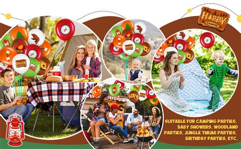 45 Pcs Camper Balloons Colorful Camping Party Balloons