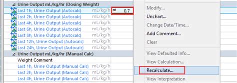 Document Urine Output Calculations