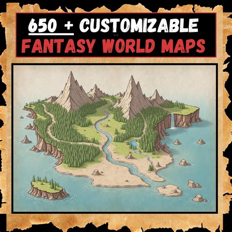 650 Customizable Fantasy World Maps For Rpg Map Making Digital Maps For