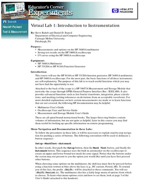 Virtual Lab 1 Introduction To Instrumentation Pdf