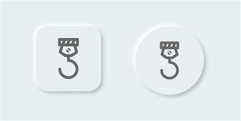 Hook Line Icon In Neomorphic Design Style Crane Signs Vector