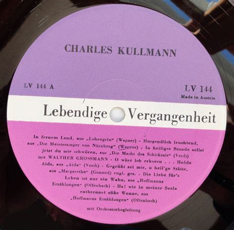 Buy Charles Kullman Lebendige Vergangenheit Charles Kullman Lp