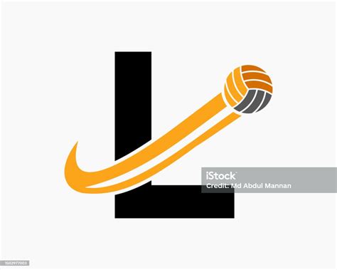 배구 공 아이콘이 있는 편지 L 개념에 배구 배구 스포츠 유형 템플릿 건강한 생활방식에 대한 스톡 벡터 아트 및 기타 이미지 건강한 생활방식 경기 스포츠 경기장