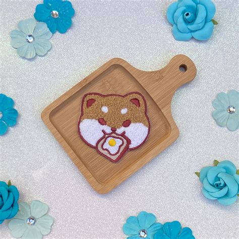 Shiba Breakfast Toast Embroidered Patch Sleepingwolvesart