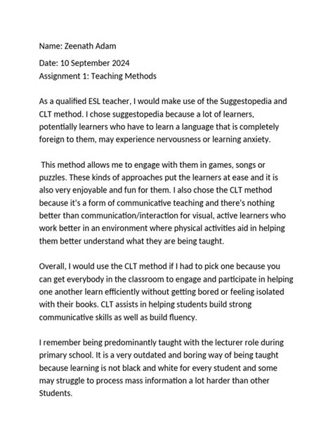 Tefl Assignment 1 Pdf