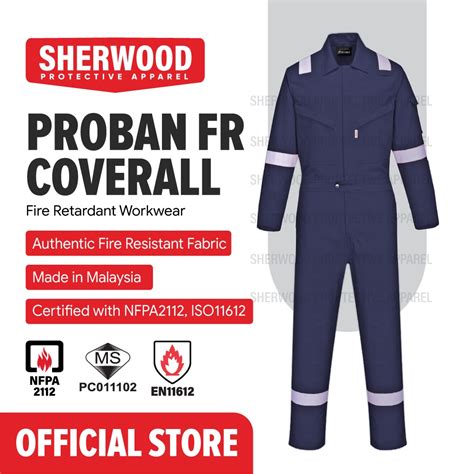 Sherwood Proban Coverall 2 Reflector Fire Resistant Coverall With Reflector Original Shopee
