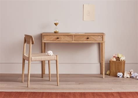 Fab Flapper Dressing Table In Whitewashed Oak Parquet Wood Dressing Table Loaf
