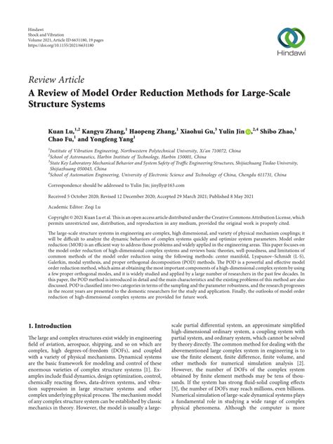 Pdf A Review Of Model Order Reduction Methods For Large Scale