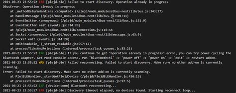 Failed To Start Discovery Operation Already In Progress Issue Icanos Hassio Plejd GitHub